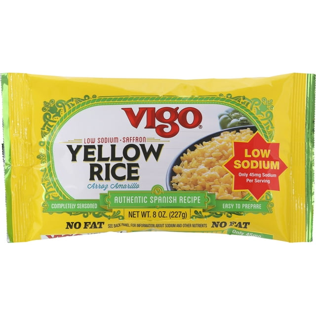 Vigo Low Sodium Saffron Yellow Rice, Quick and Easy to Prepare, Gluten ...