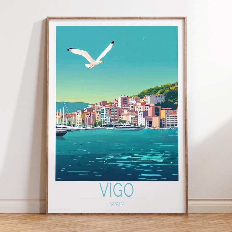 Vigo Spain Print – Spain Poster, Vigo Wall Art, Travel Birthday Wedding ...