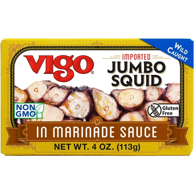 Vigo Squid in Marinade Sauce, 4 oz Can, 20g Protein Per Serving ...