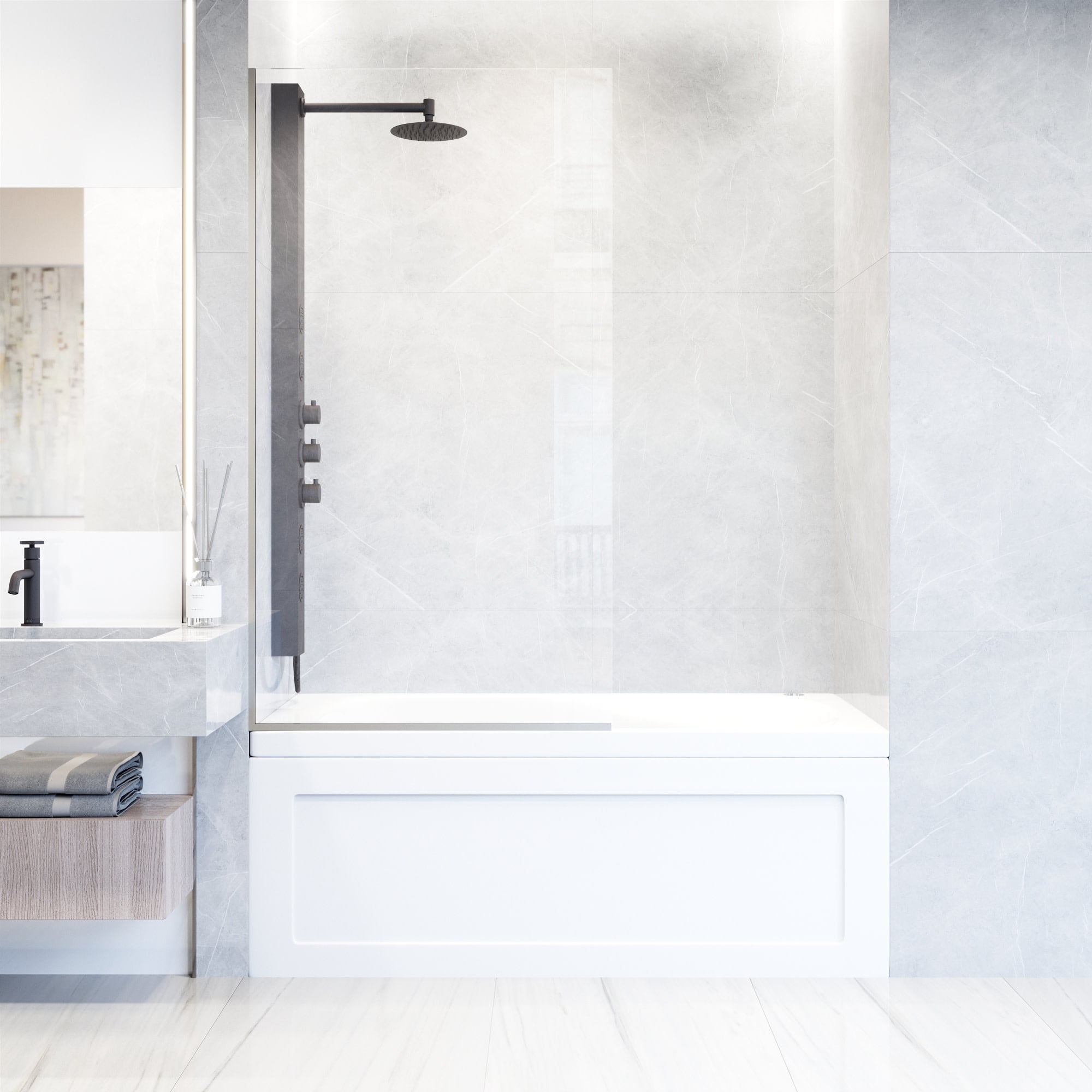 Vigo Vg6075cl3462 Zenith 62" High X 34" Wide Shower Screen Semi ...