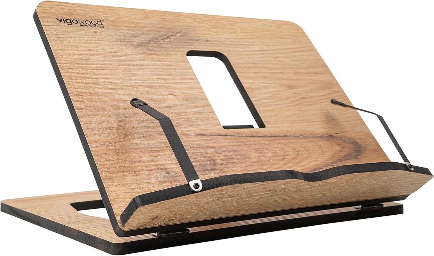 Vigo Wood Book Stand – Adjustable Wooden Reading Holder and Cookbook ...