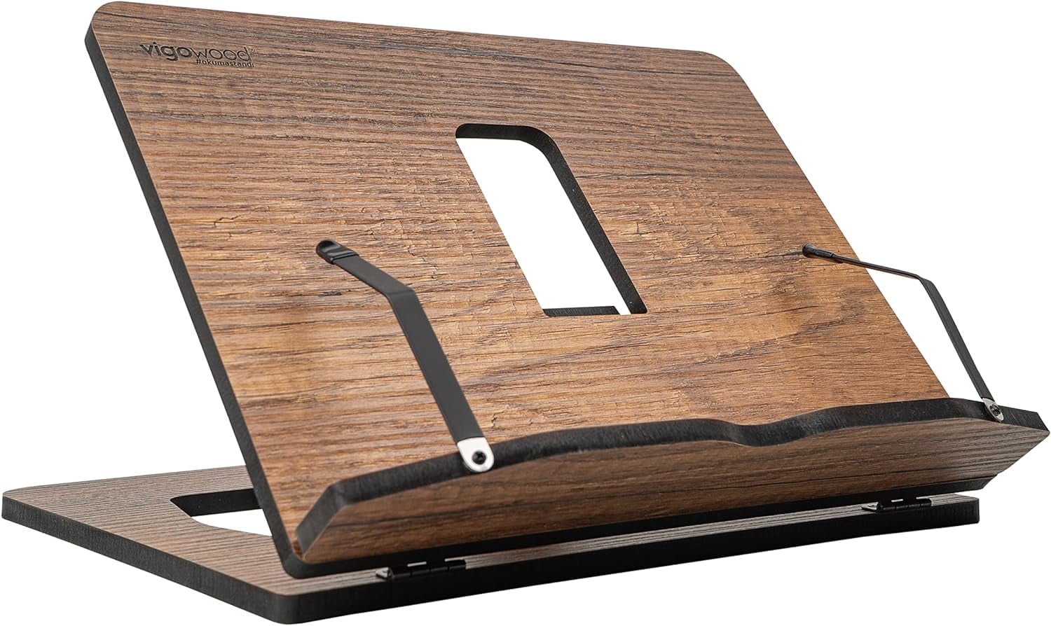 Vigo Wood Book Stand – Adjustable Wooden Reading Holder and Cookbook ...