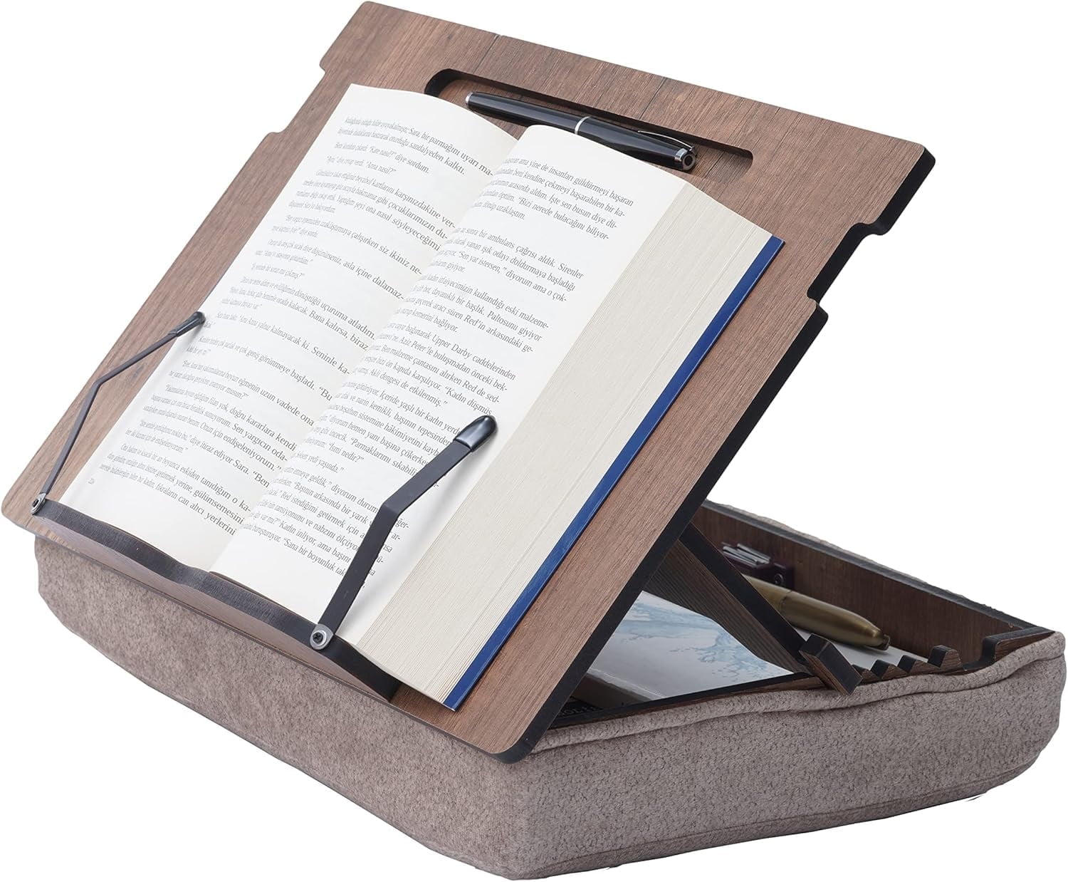 Vigo Wood Book Stand with Storage – Adjustable Wooden Book Holder for ...