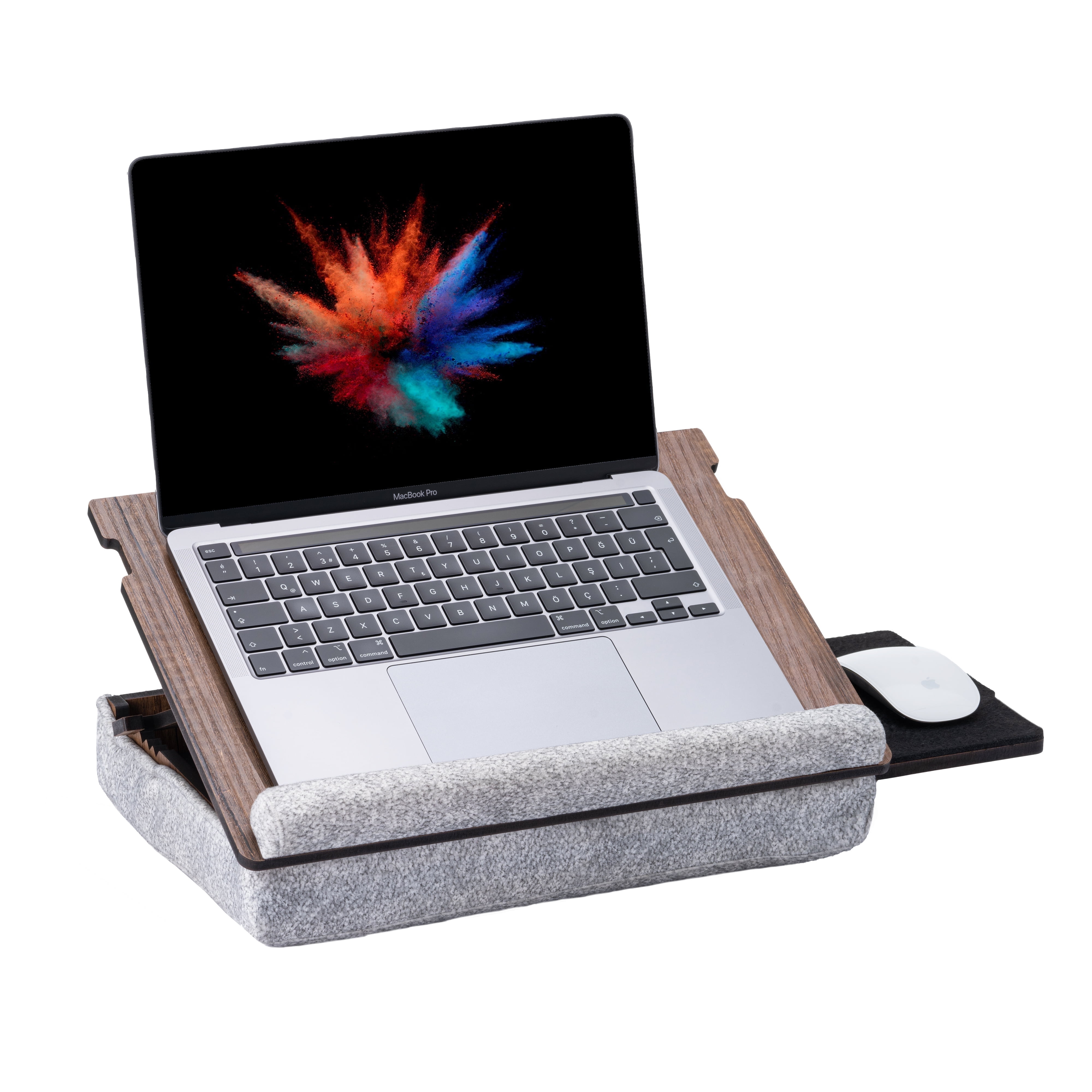 Vigo Wood, Laptop Tray for Bed and Sofa, Walnut, Adjustable Lap Desk ...