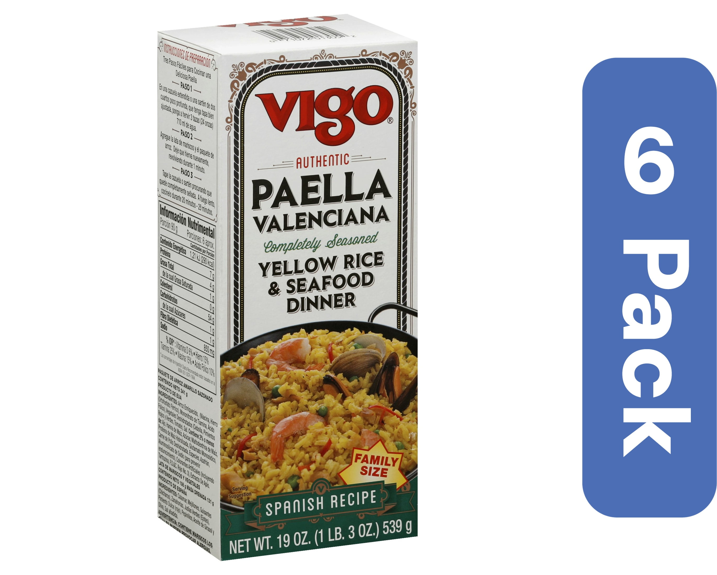 Vigo Yellow Paella Rice Mix 19 oz (Pack Of 6) - Walmart.com