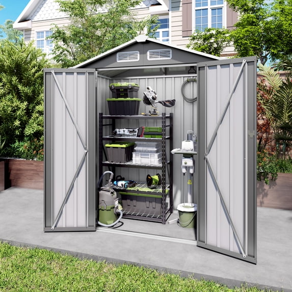 Vigo huseeo, Metal Sheds and Outdoor Storage, 5'x3', Gray - Walmart.com