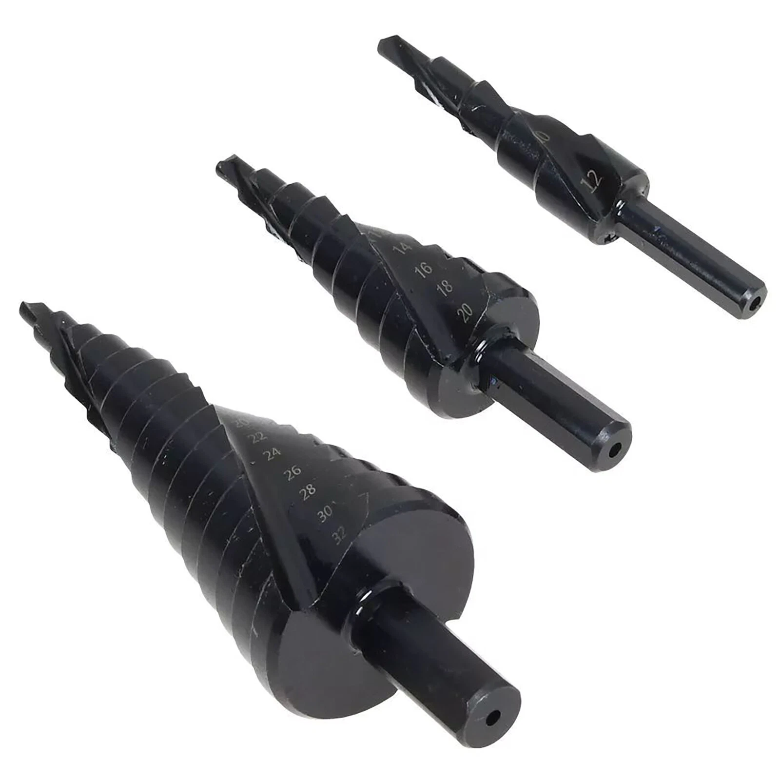 Vigor - 3Pcs Hss Step Drill Bit Set Large Cone Titanium Bit Kit Metal ...