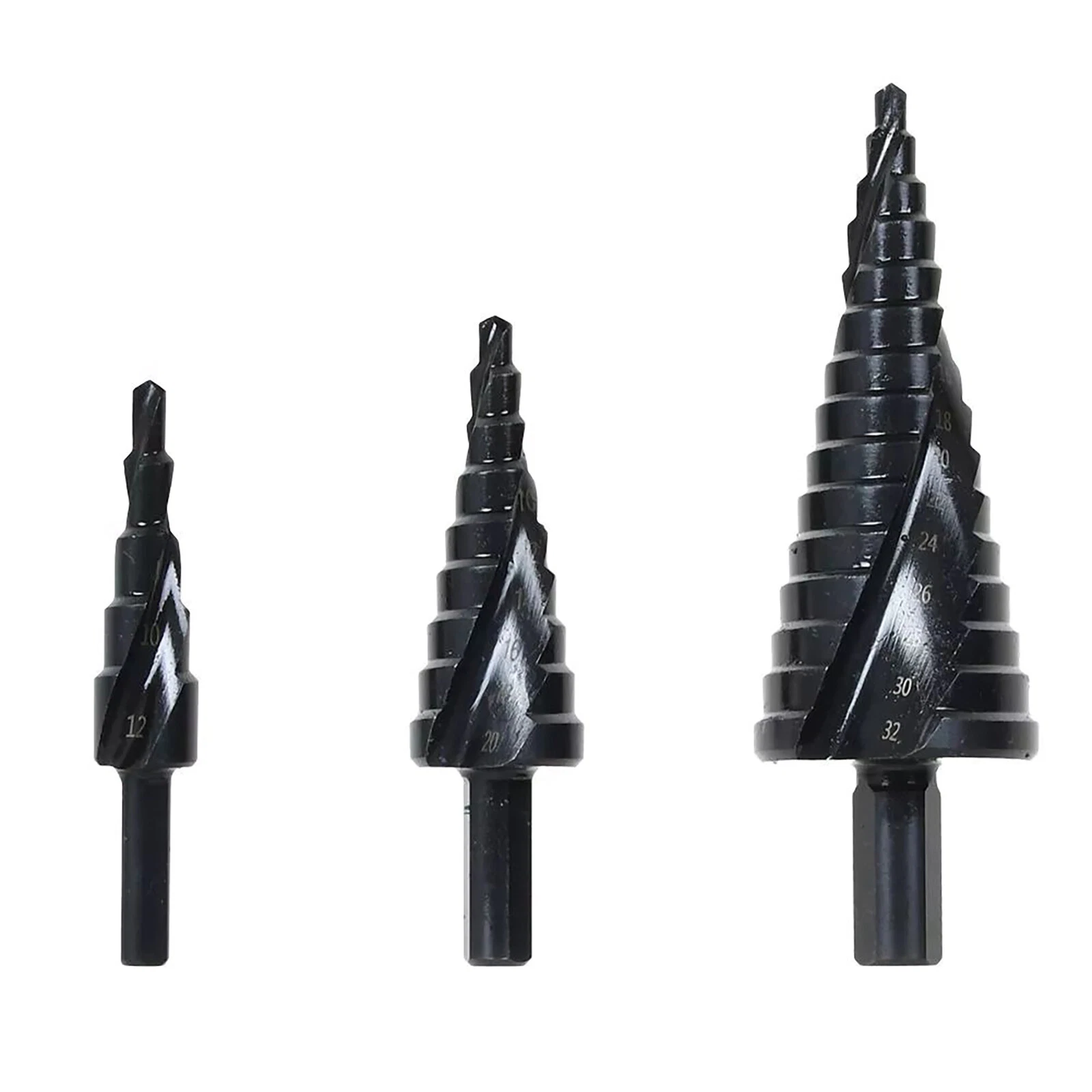 Vigor - 3X Hss Step Drill Bit Set Large Cone Titanium Bit Set Hole ...