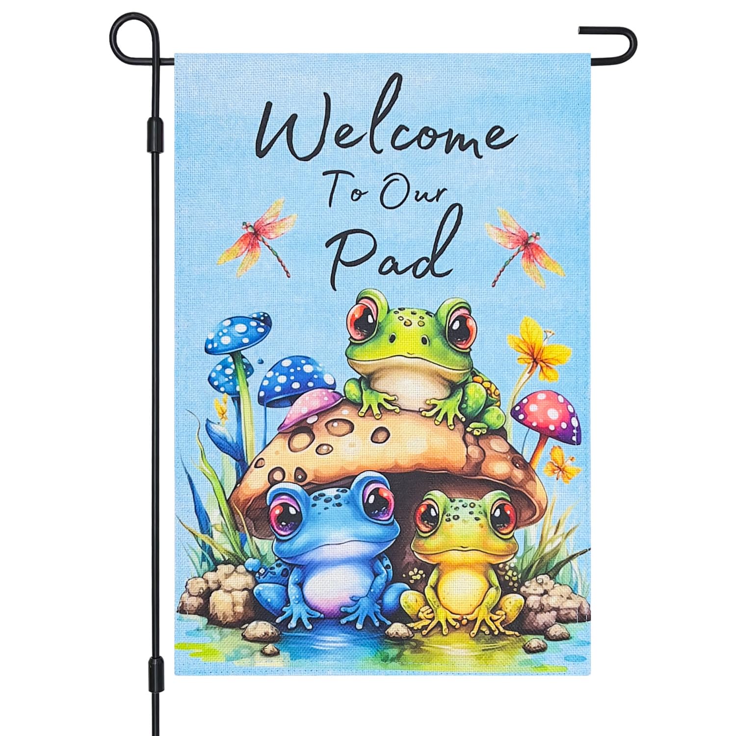 Vigor Home Welcome to Our Pad Frogs Garden Flag for Outside 12x18 Inch ...