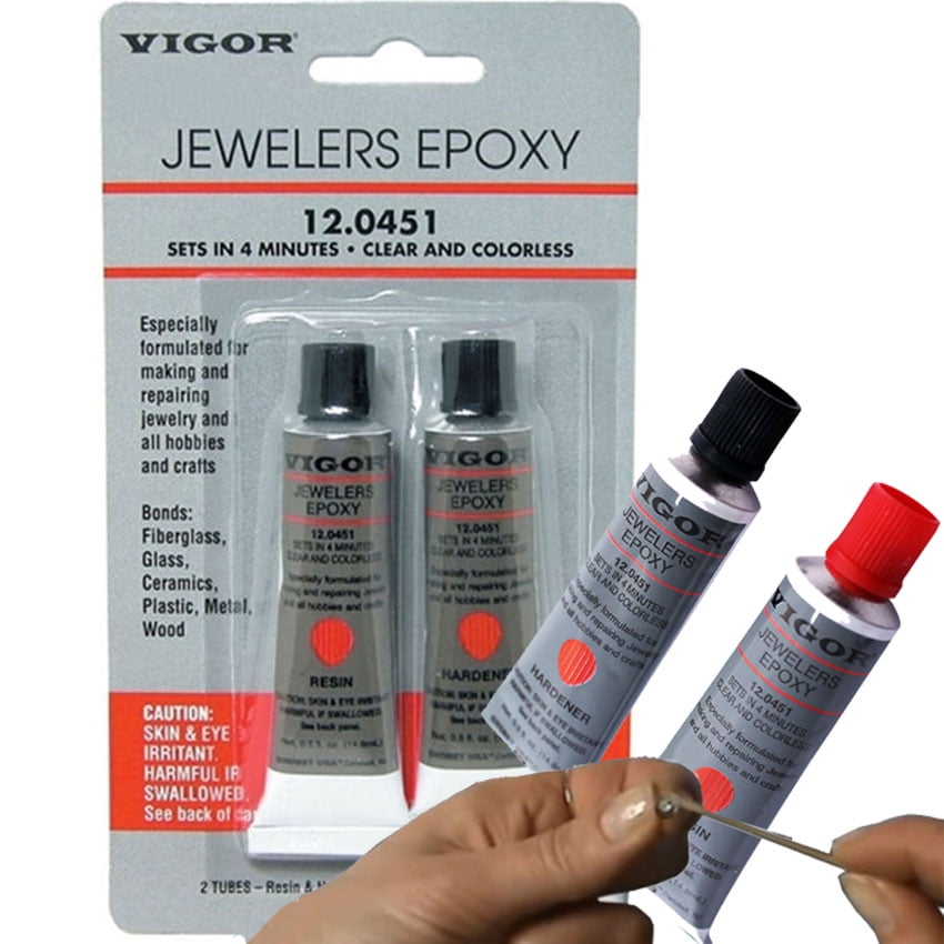 Vigor Jewelers Jewelry Epoxy 2 Part Glue Clear Colorless Sets 4 Minutes ...