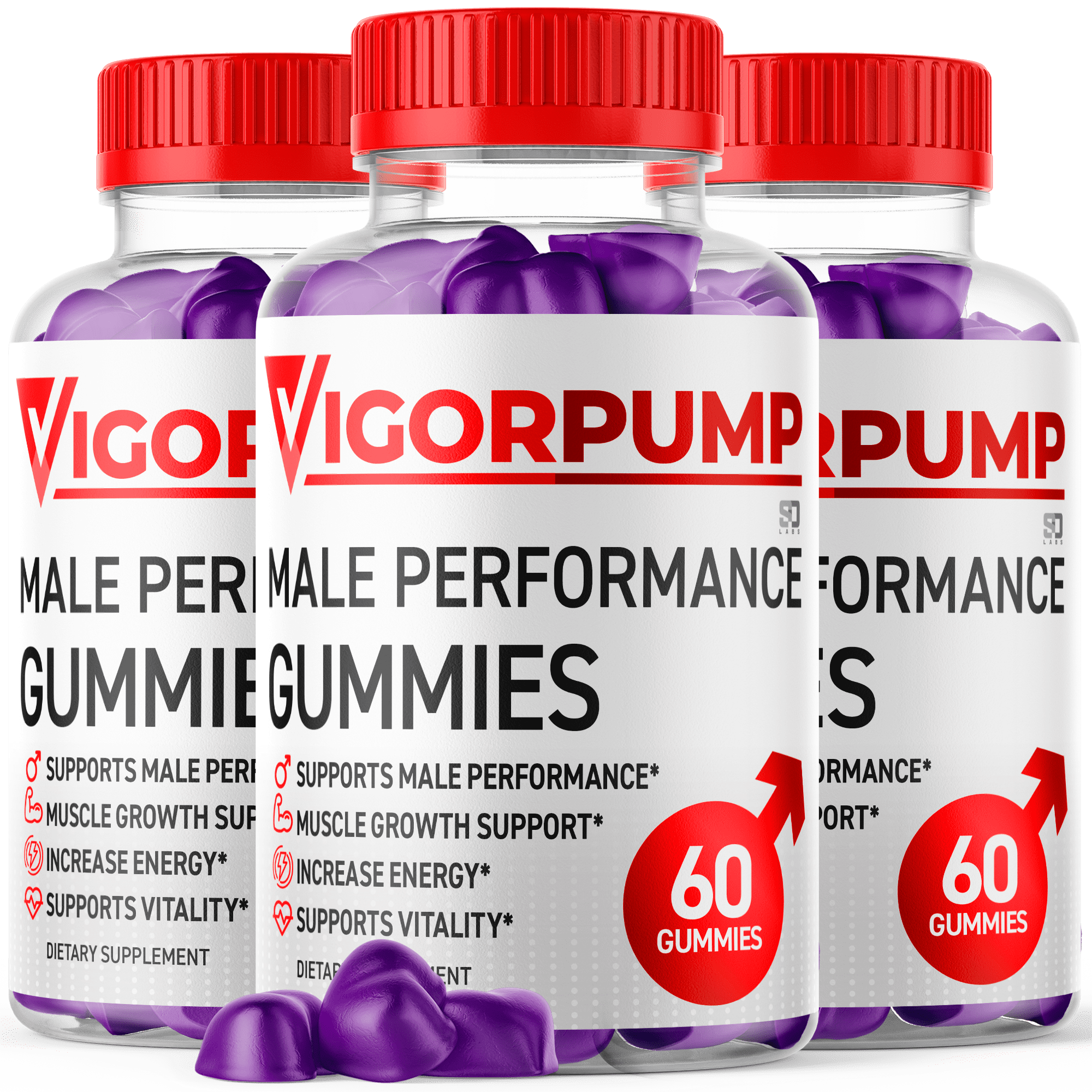 Vigor Pump Gummies for Men Advanced Drive and Energy Support 180 ...