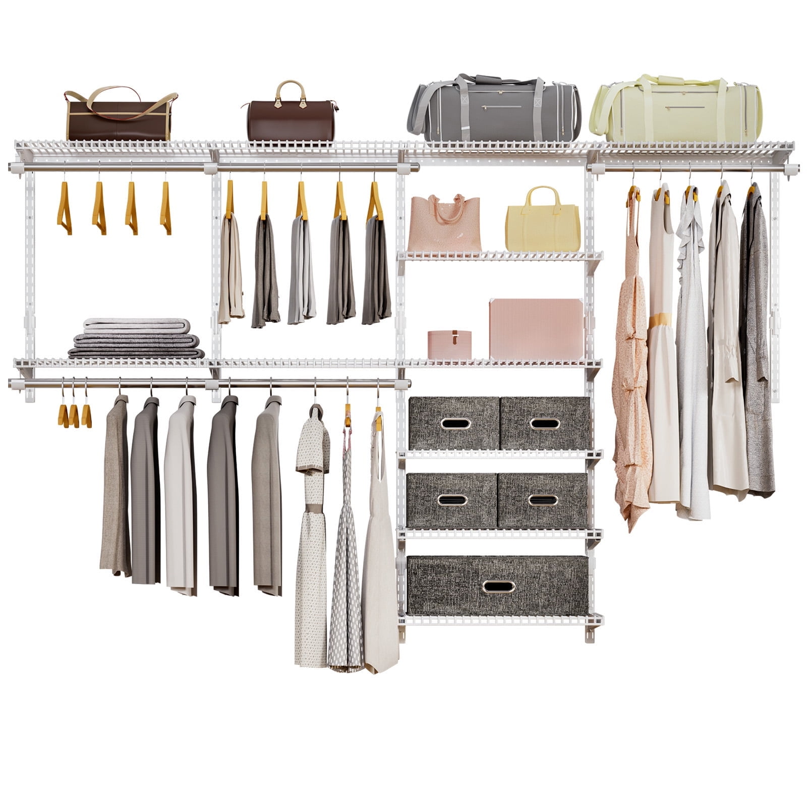 VigorPro Closet Organizer System Wall Mounted Adjustable Storage ...