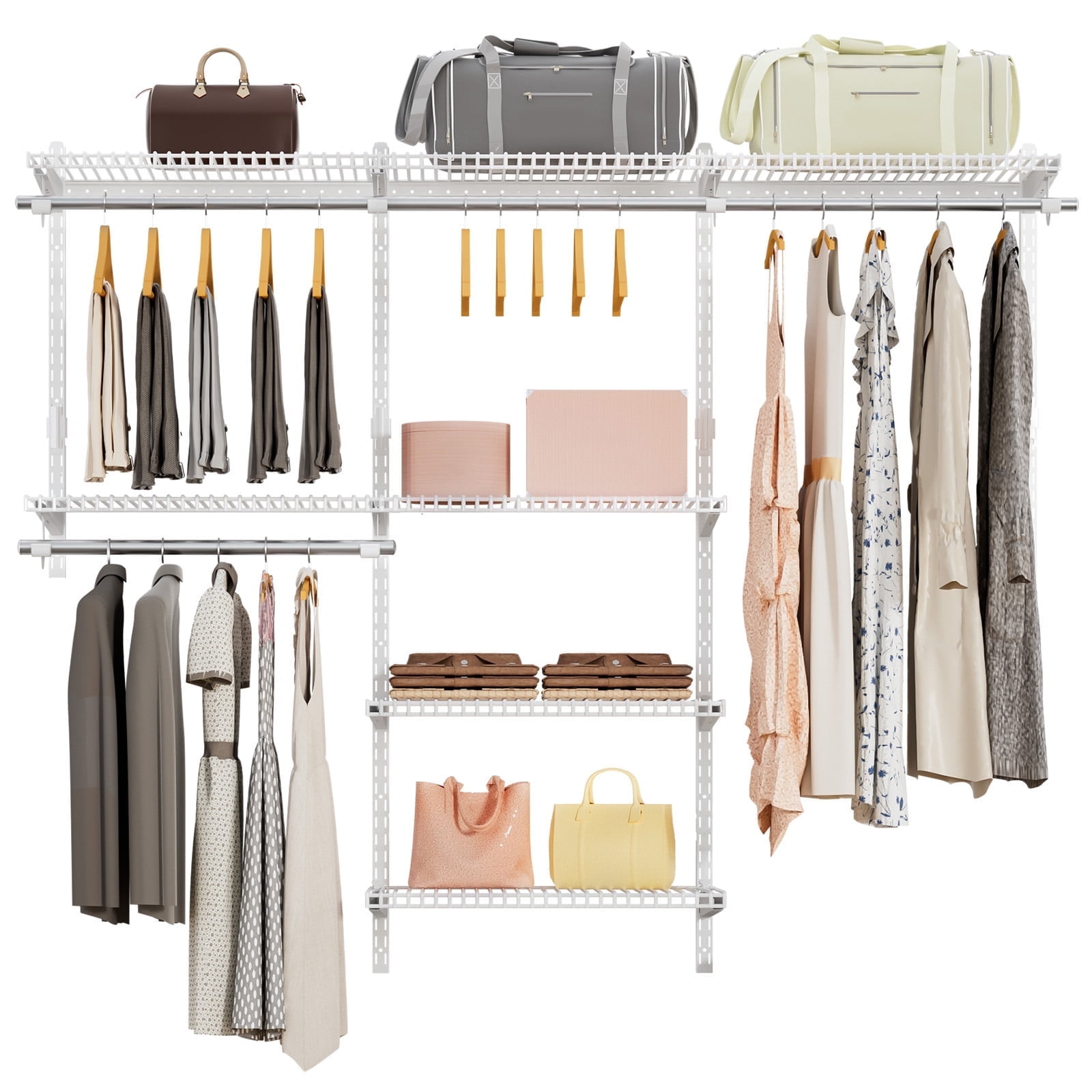 VigorPro Closet Organizer System Wall Mounted Adjustable Storage ...