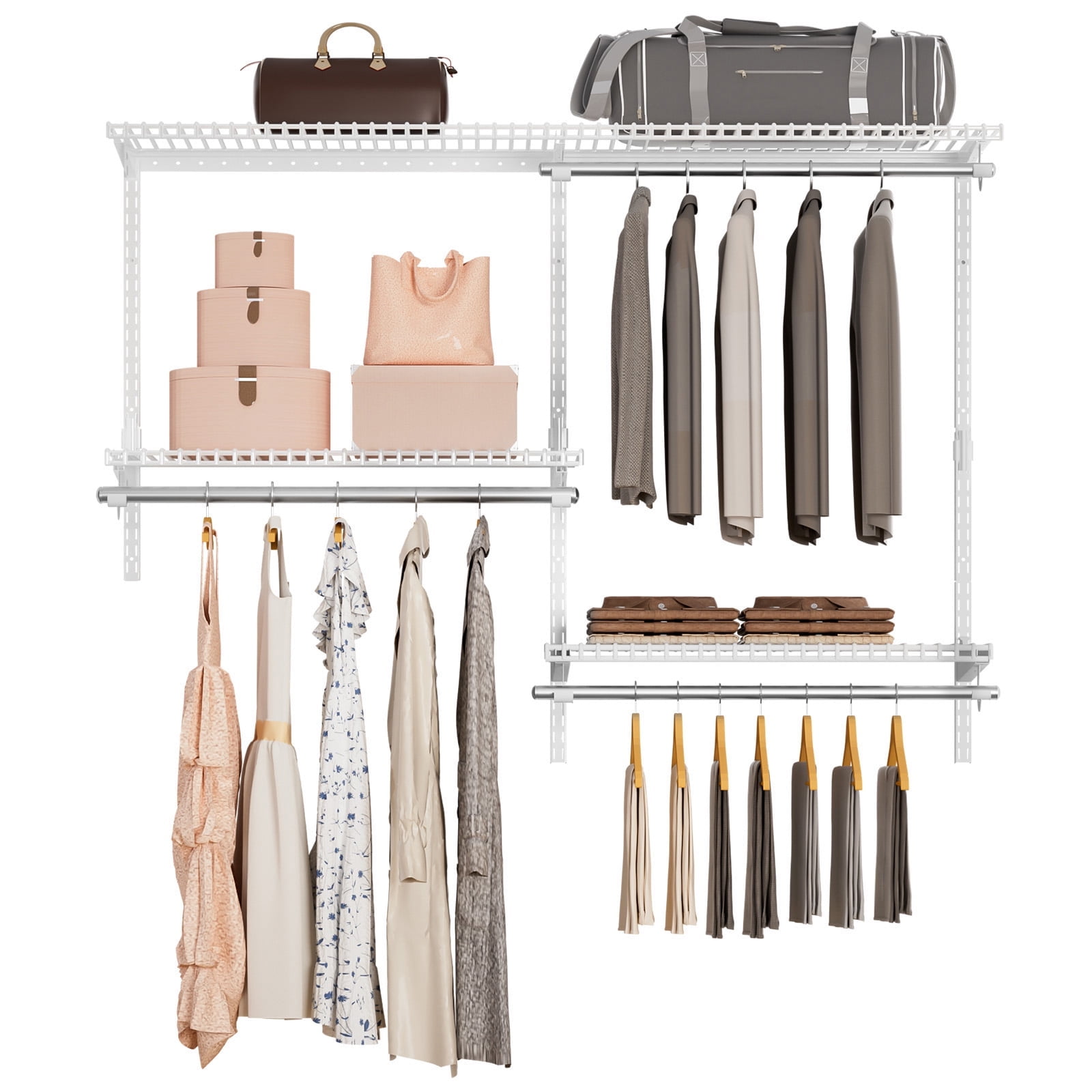 VigorPro Closet Organizer System Wall Mounted Adjustable Storage ...