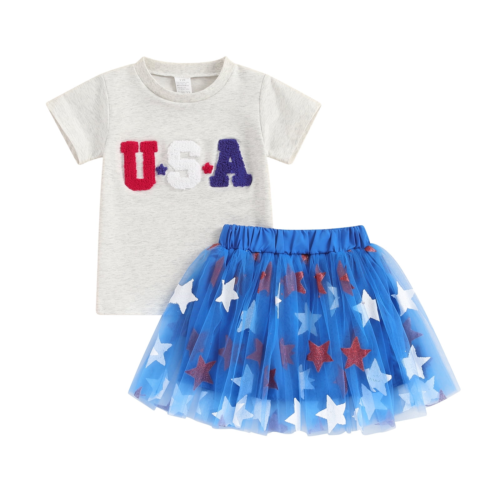 Vigorbear Toddler Girls 4th of July Outfit Set (Girl's), 2-Pack ...