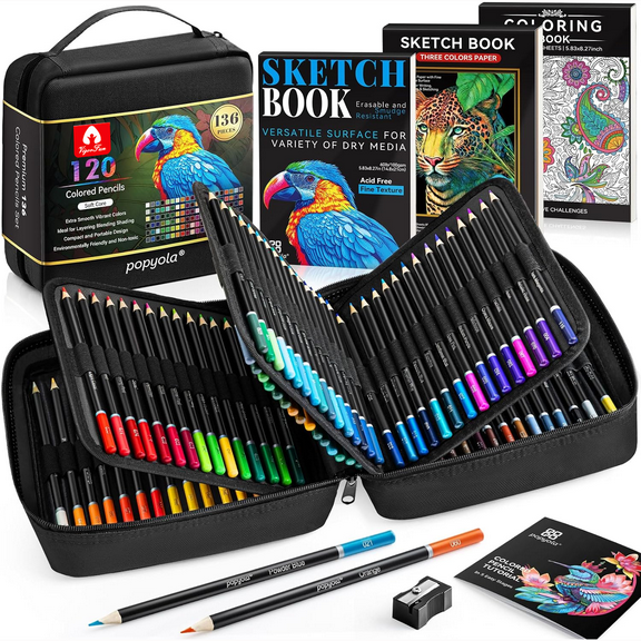 Master Mega Set: 150 Professional Colored Pencils for Adults, Soft Core ...