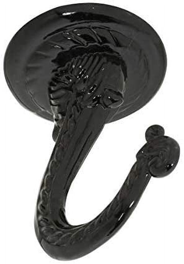 Vigoro Large Ceiling Hooks - Black Metal, 50lb, 2 Pieces (1.75 x 1.5 x ...
