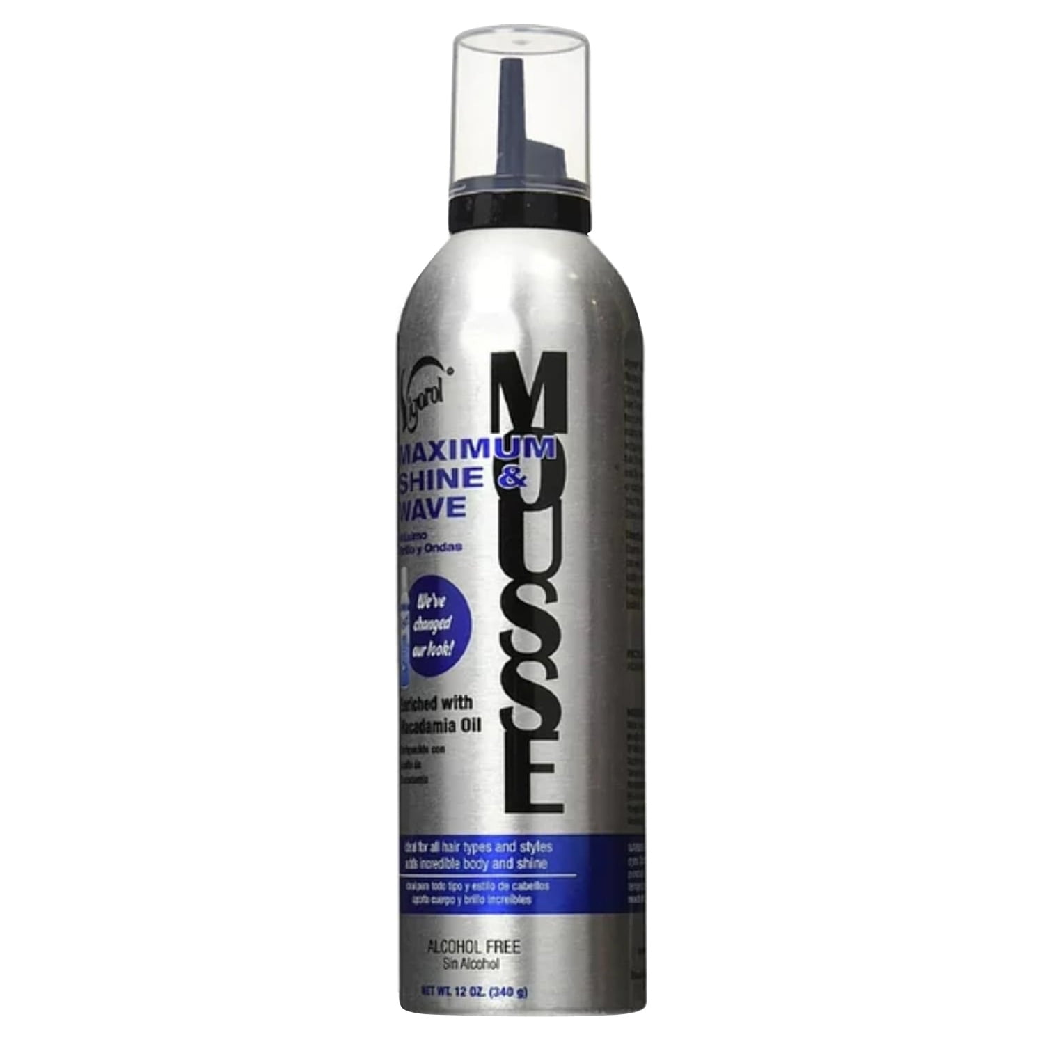 Vigorol Hair Mousse - Maximum Shine & Wave with Macadamia Oil, 12 oz ...
