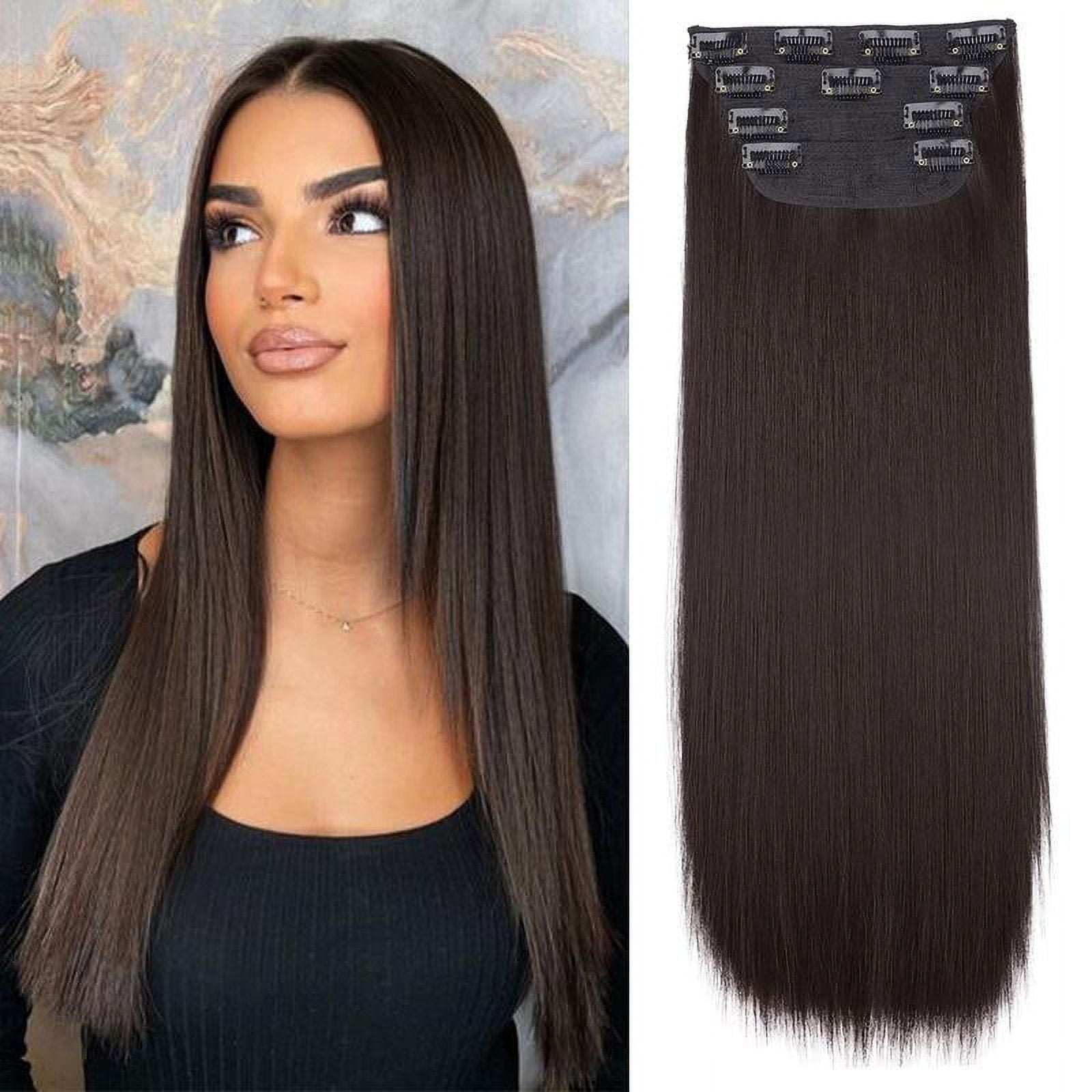 Vigorous Clip in Hair Extensions Long Wavy Synthetic Hairpieces,,Easy ...