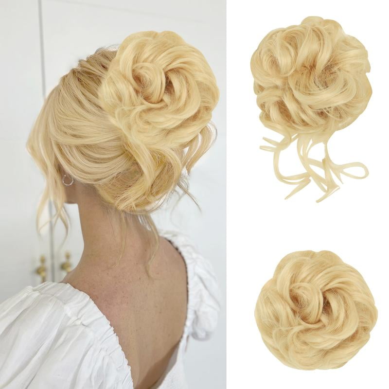 Vigorous Messy Bun Hair Piece for Women - 2PCS Synthetic Hair Pieces ...
