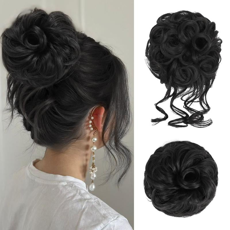 Vigorous Messy Bun Hair Piece for Women - 2PCS Synthetic Hair Pieces ...