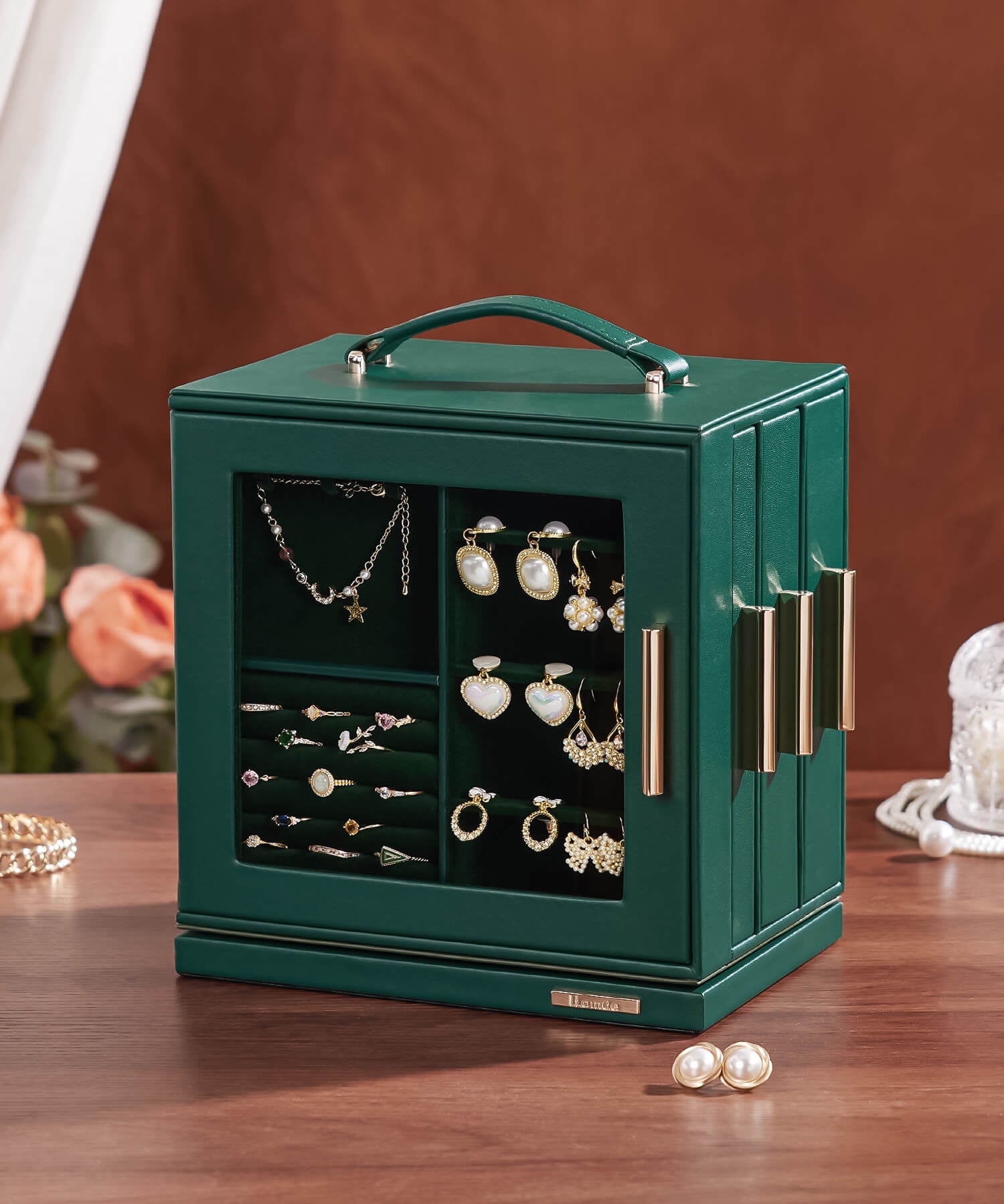 Vigorpro 360° Rotating Jewelry Box, Jewelry Organizer with Transparent ...