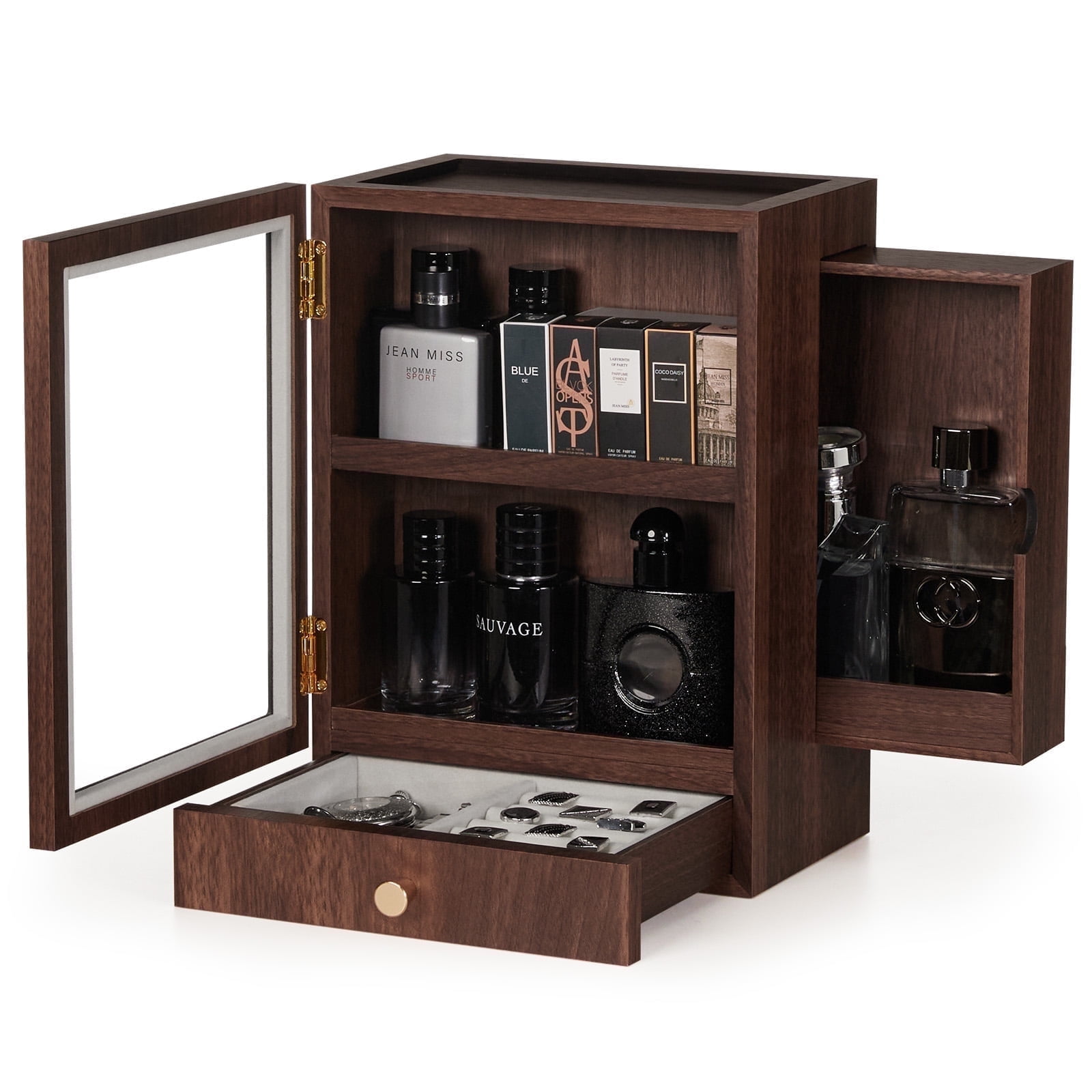 Vigorpro Cologne Storage Organizer with Drawer, Men's Cologne Holder ...