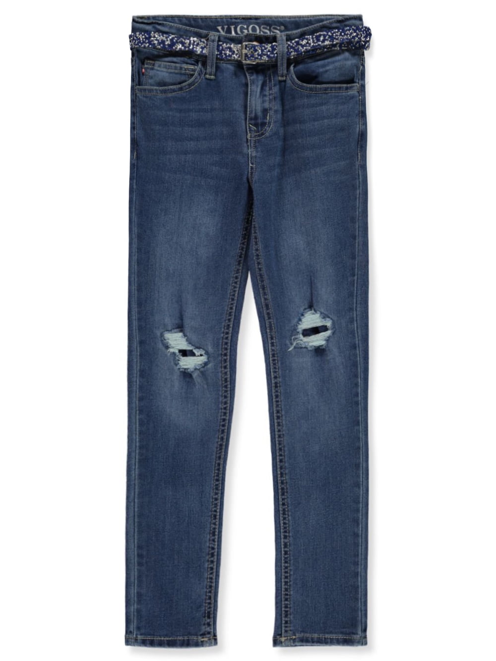 Vigoss Girls' Glitter Belt High Rise Jeans - Walmart.com