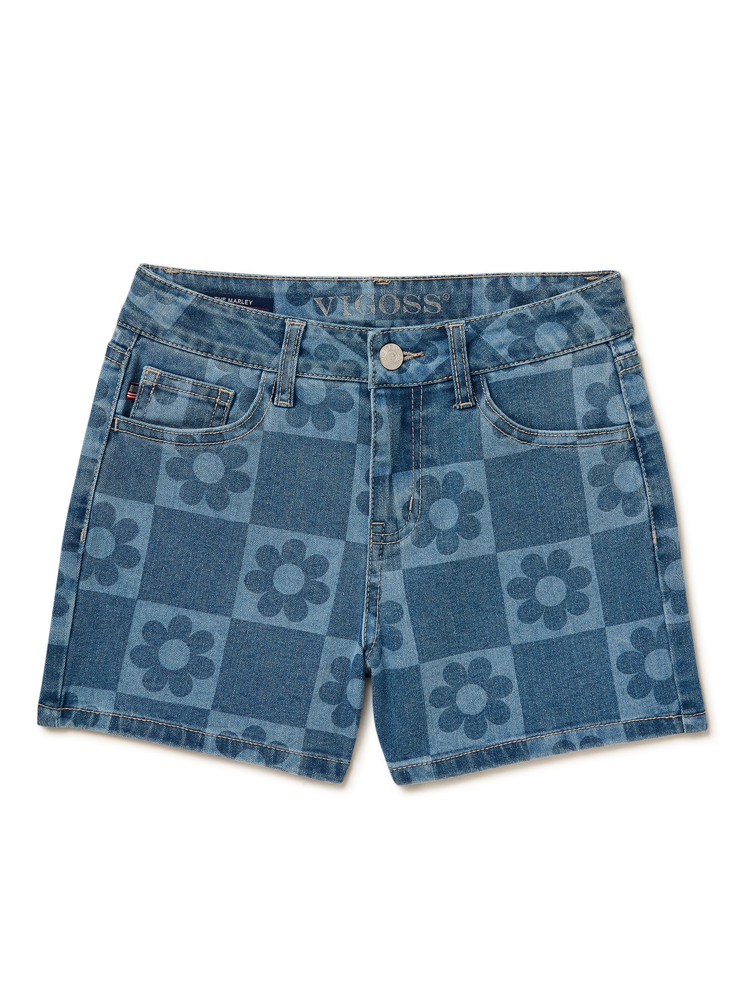 Vigoss Girls Mom Fit Denim Shorts, Sizes 7-14 - Walmart.com