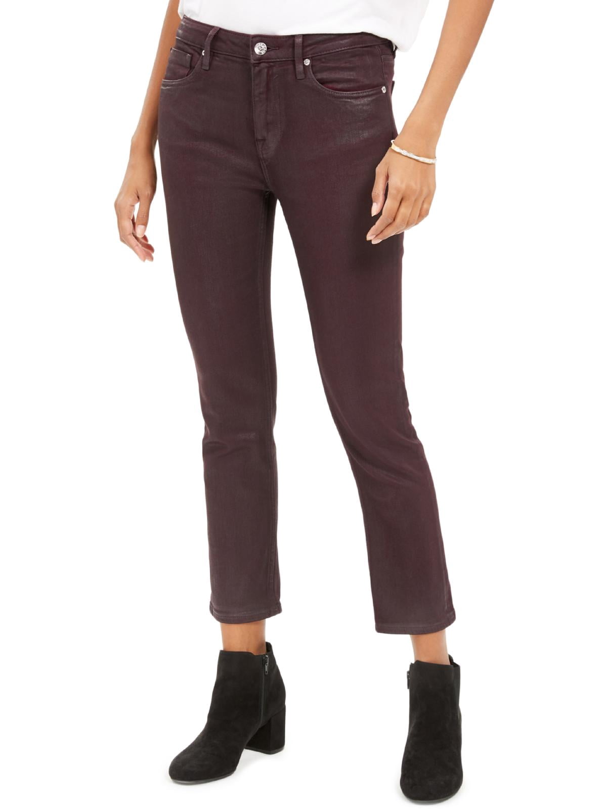 Vigoss Womens Juniors Coated High Rise Straight Leg Jeans - Walmart.com