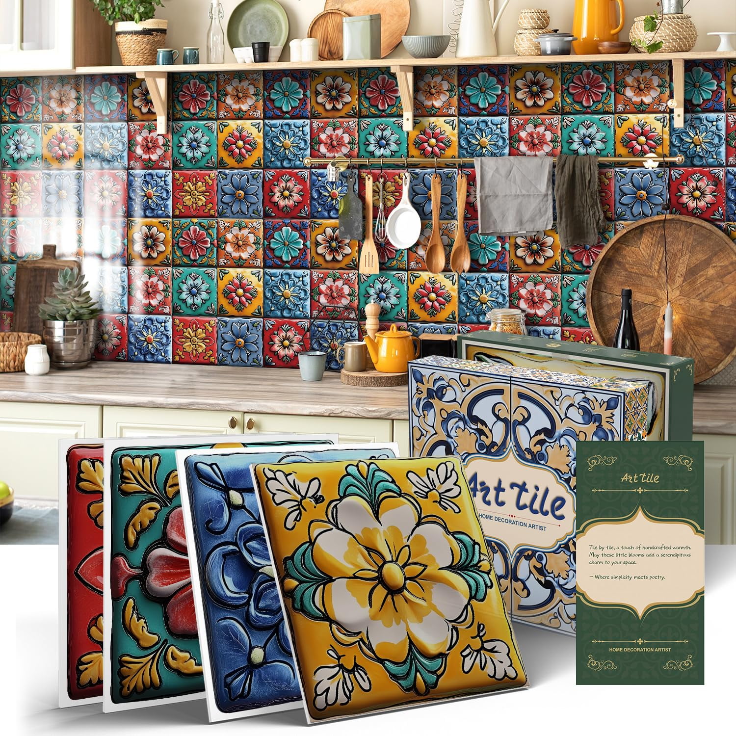 ViibXfans 6x6 Tile Decals,Peel and Stick Wall Decor Stickers,Waterproof ...