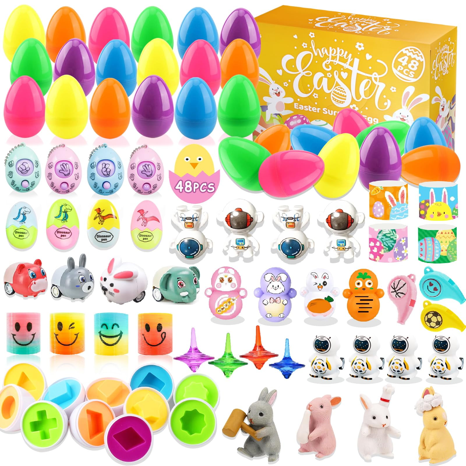 Viicoor Prefilled Easter Eggs 96-Pack Surprise Easter Eggs Hunt Kit 42 ...