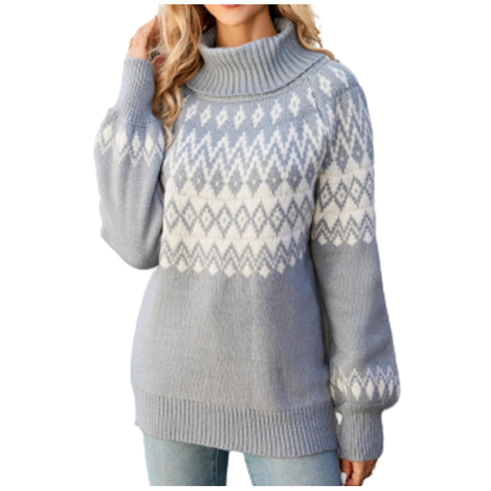 Viikei Christmas Sweaters for Women Plus Size Women's Winter Turtleneck ...