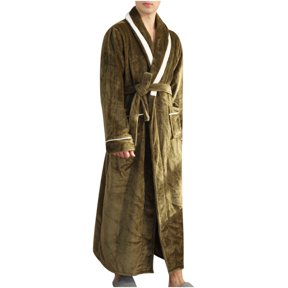 Men’s Long Robe Big and Tall Plush Fleece Bathrobe Fuzzy Sherpa Cozy ...