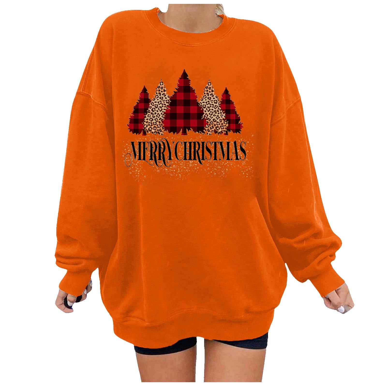 Viikei Womens Christmas Womens Fashion Printed Loose Long Sleeve