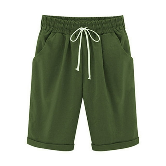Viikei Womens Shorts Plus Size Womens Summer Solid Five Points Large