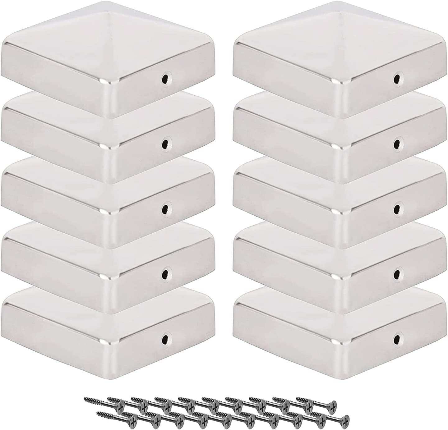 Viirkuja Stainless Steel Post Caps, Metal Post Caps, 3.5" x 3.5", 10 ...