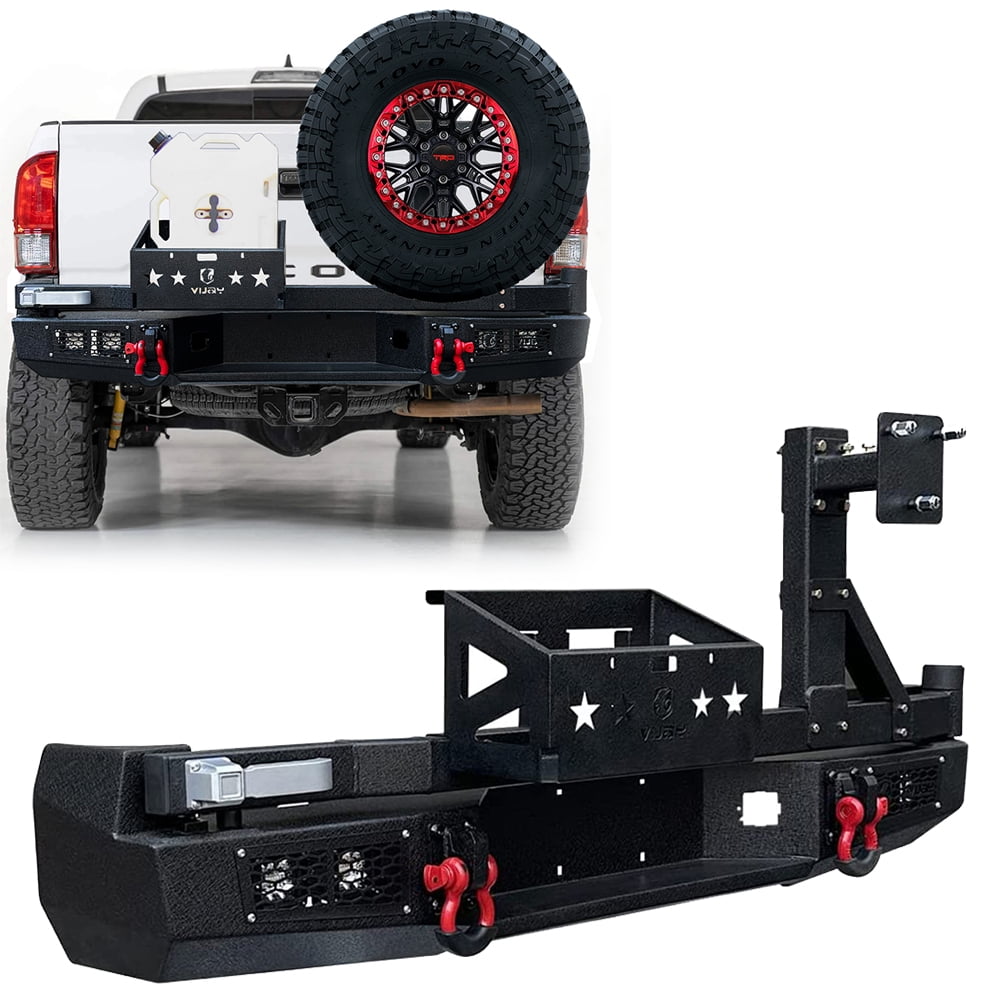 Vijay Alloy Steel Rear Bumper with Spotlight, Spare Tire Rack for 2005 ...