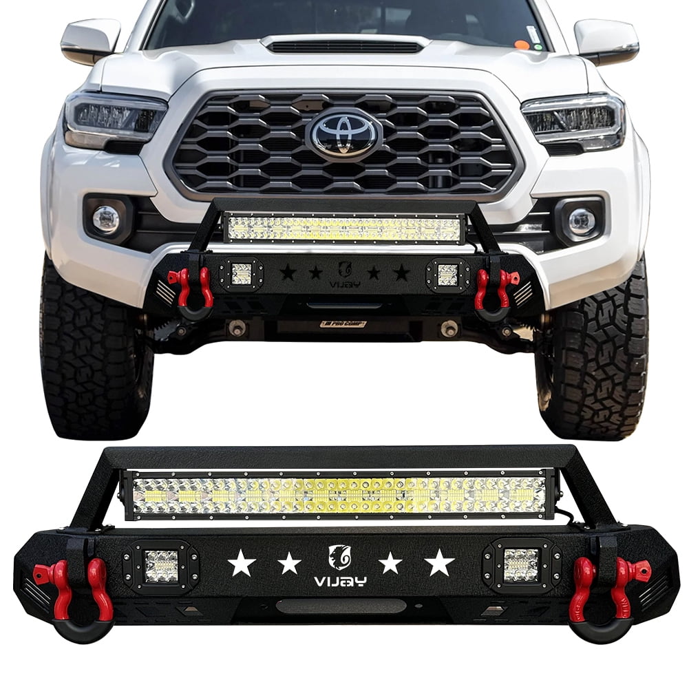 Vijay Black Steel Fits 2016-2023 Toyota Tacoma Front Bumper with Winch ...