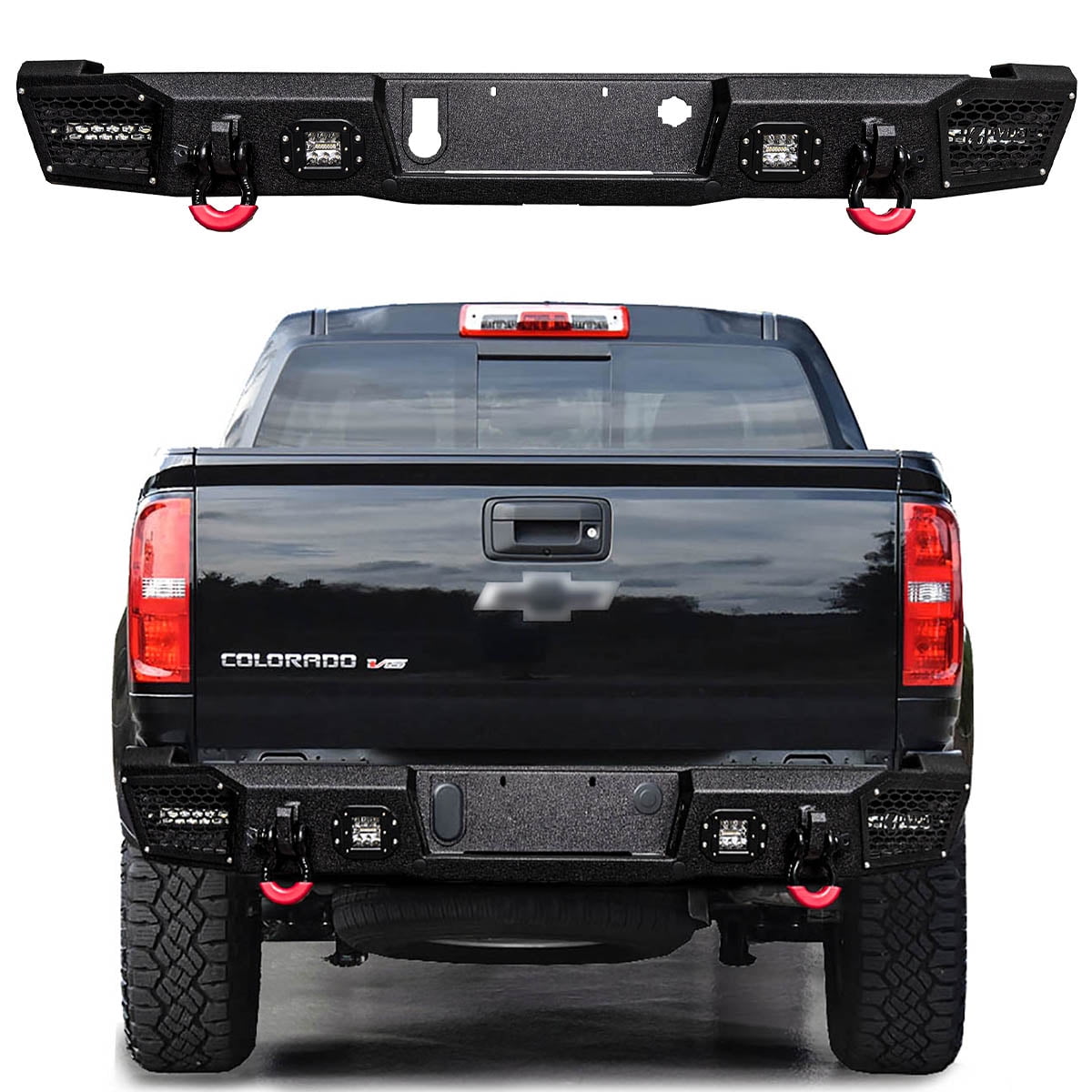 Vijay Fit 2015-2022 Chevrolet Colorado Steel Rear Bumper with LED ...