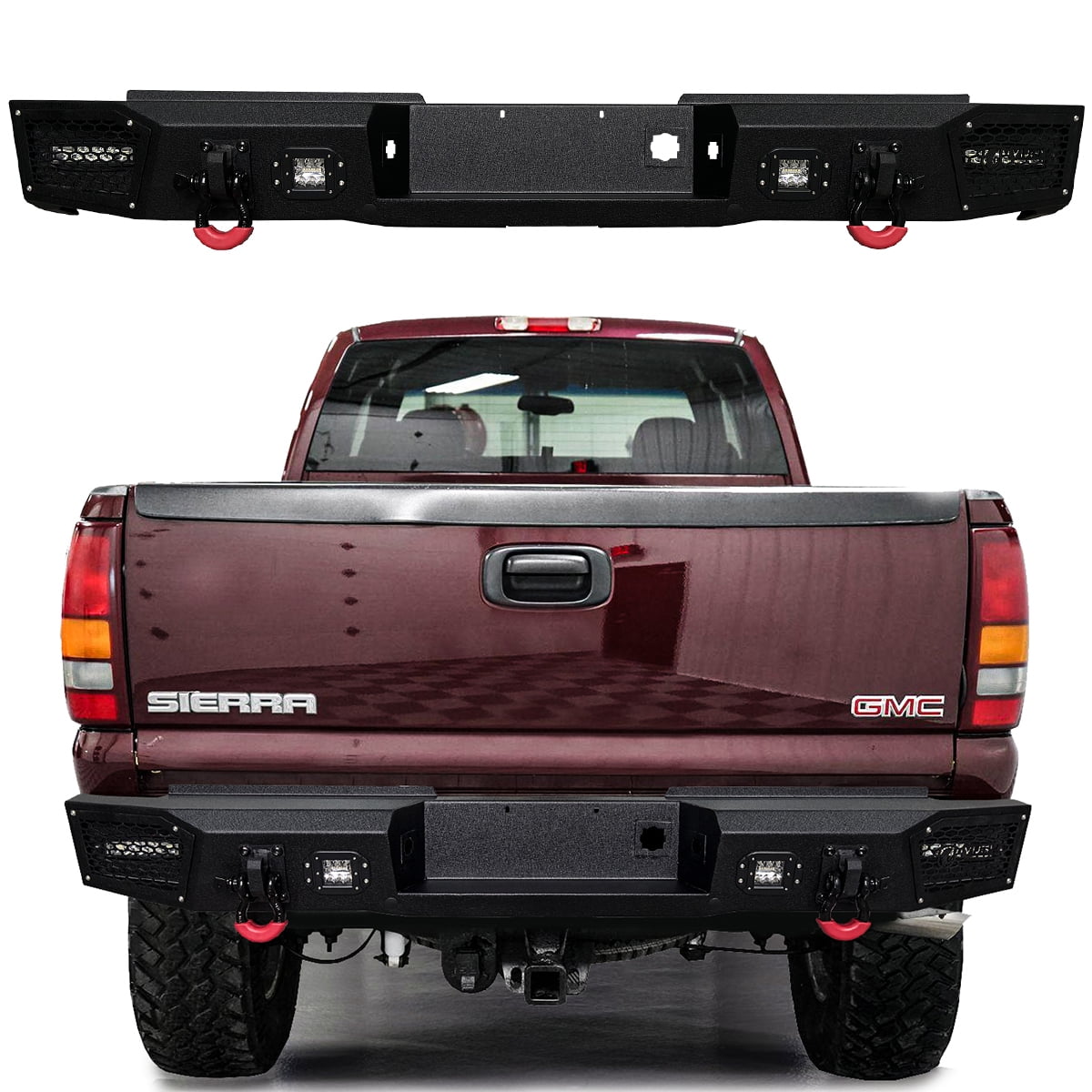 Vijay For 1999-2006 GMC Sierra 2500hd/3500 Steel Rear Bumper w/LED ...