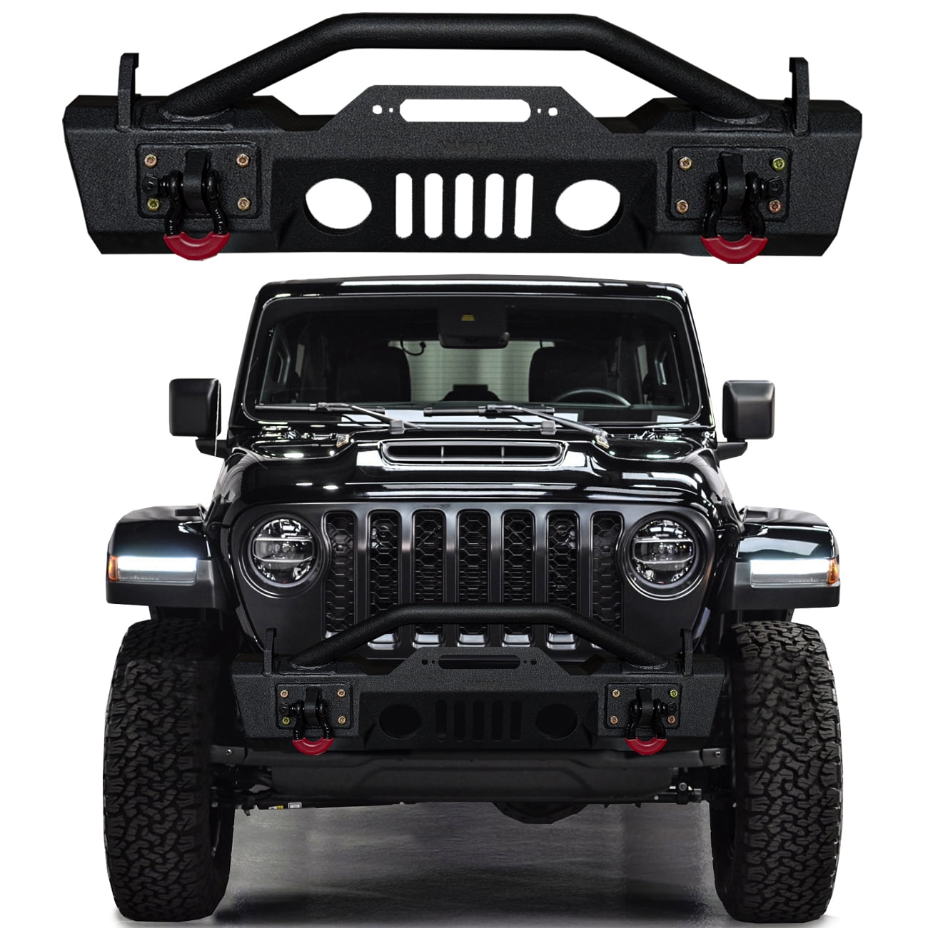 Vijay For 2020-2024 Jeep Gladiator JT Front Bumper with Winch Plate and ...