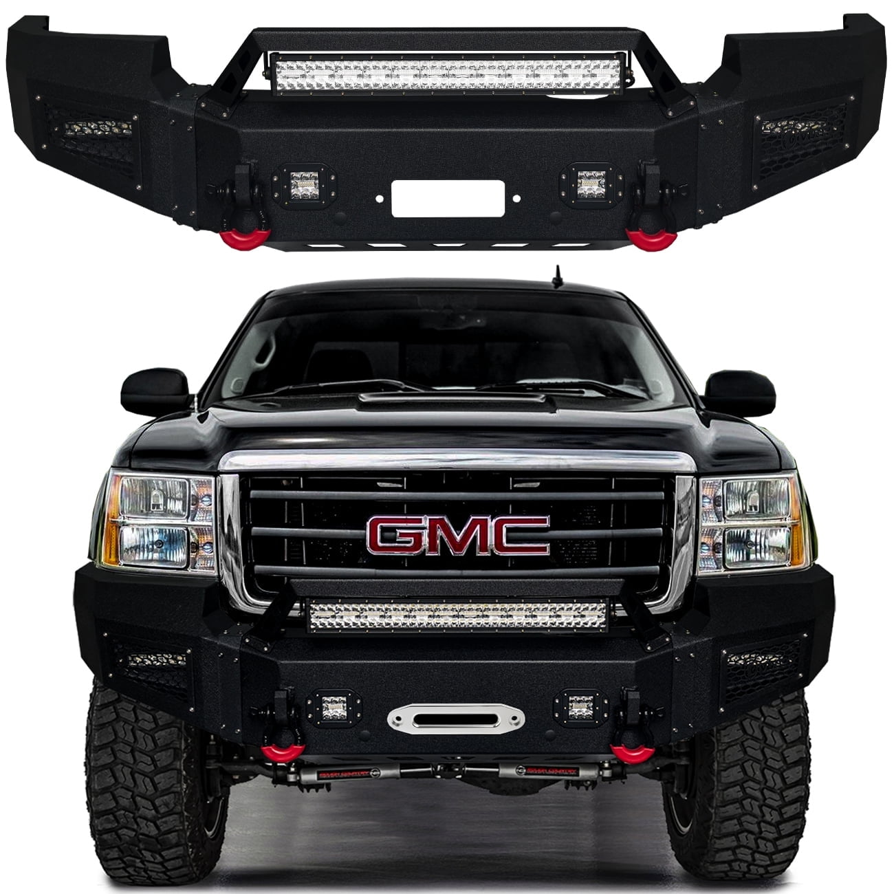 Vijay Steel Front Bumper with Winch Seat for 2007-2013 GMC Sierra 1500 ...