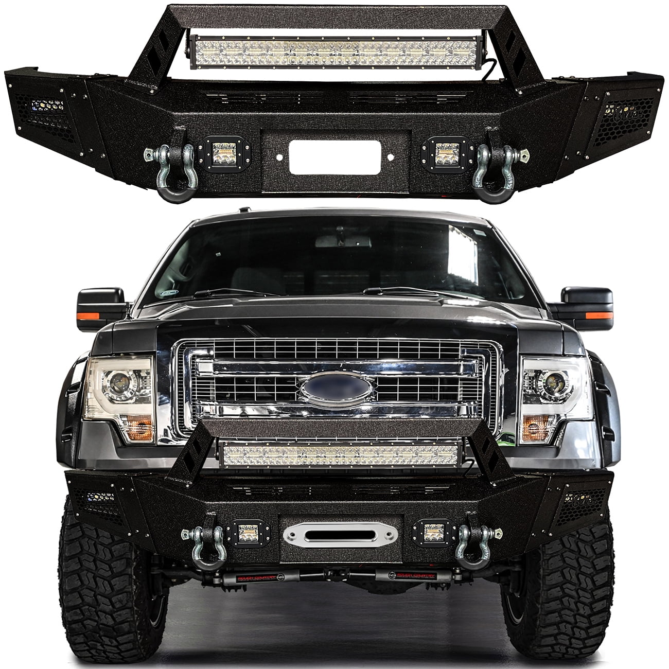 Vijay Front Bumper for 2009-2014 12th Gen Ford F150 with Winch Plate ...