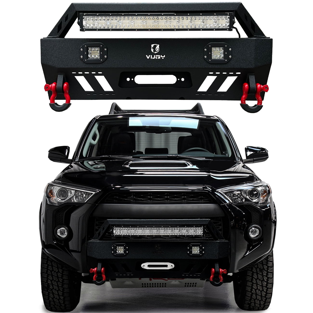 Vijay Front Bumper Fit for Toyota 4Runner 2010-2020 with Red D-Ring ...