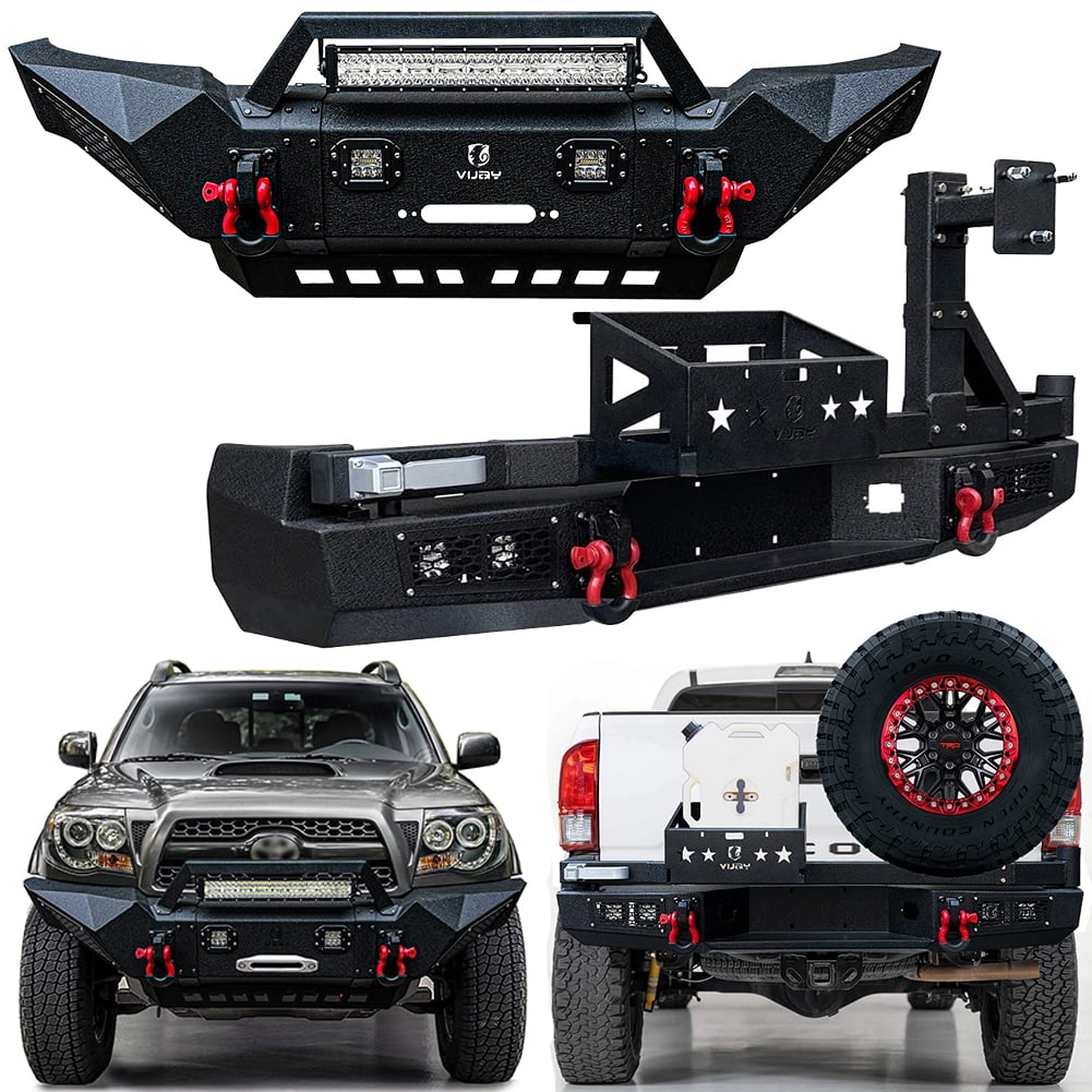 Vijay Steel Bumper with Spare Tire Frame for 2005-15 Toyota Tacoma ...