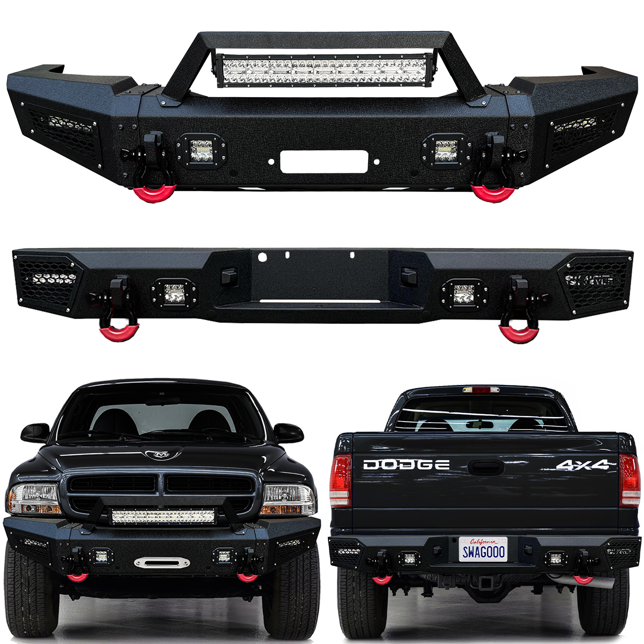 Bushwacker 97-04 Dodge Dakota Tailgate Caps - Black - Walmart.com