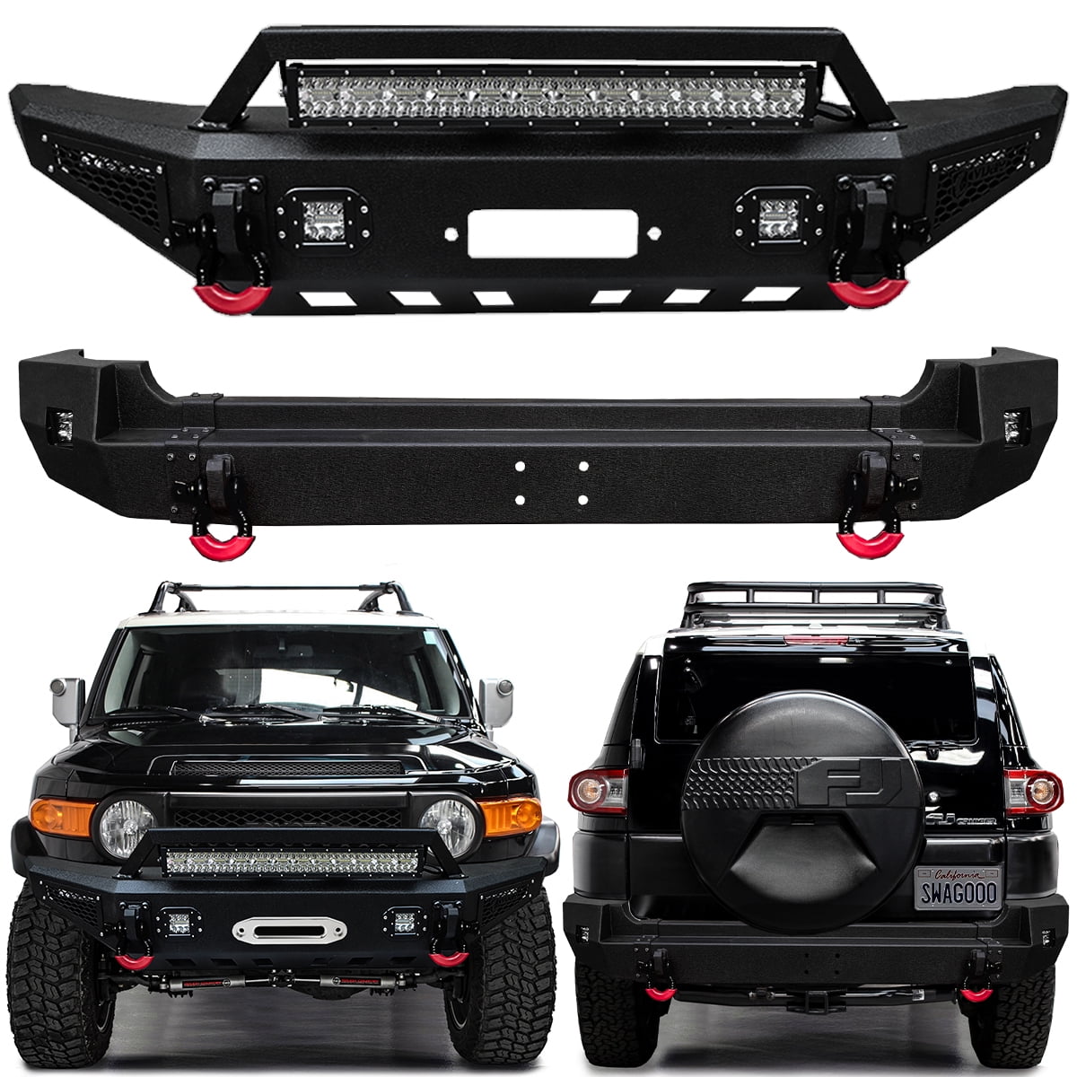 Vijay Front and Rear Bumper for 2007-2014 Toyota FJ Cruiser with D ...