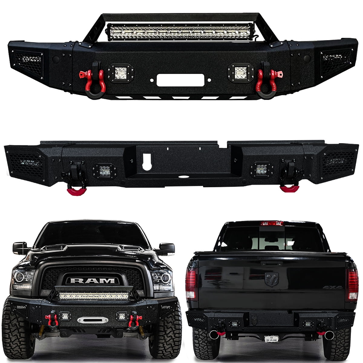 Vijay Front and Rear Bumper for 2015-2016-2017-2018 Dodge Ram 1500 ...