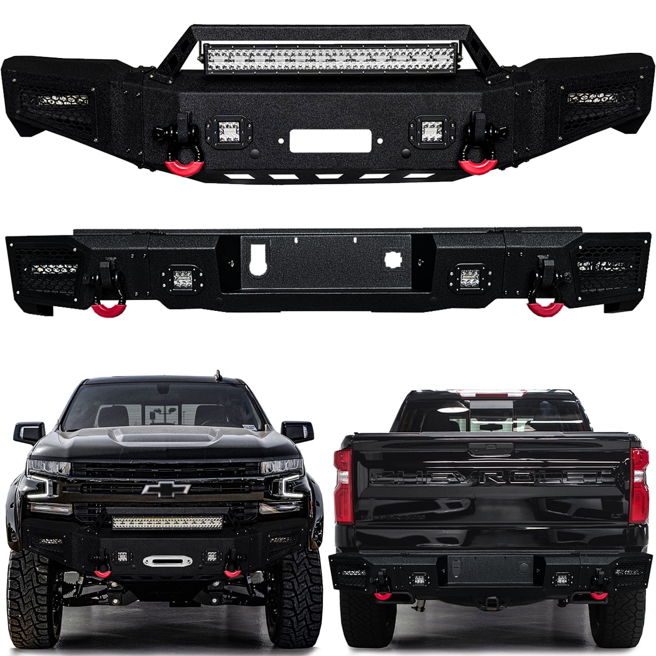 Vijay Front and Rear Bumper for 2019-2020-2021 Chevrolet Silverado 1500 ...